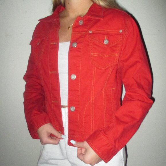 CAbi | Jackets & Coats | Red Chic Cabi Denim Jacket | Poshmark